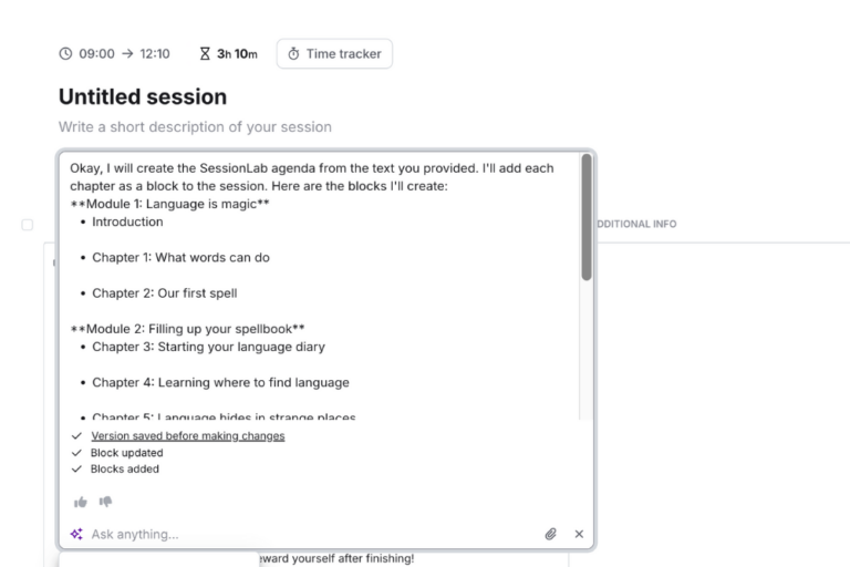 SessionLab’s improved AI Assistant: smarter, context-aware session design | SessionLab