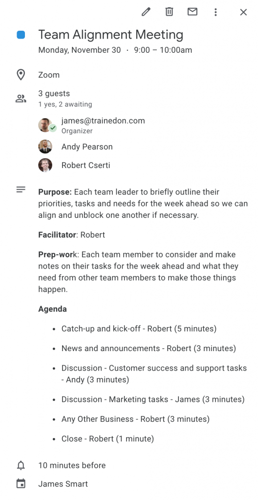 How to write a meeting agenda and run more effective meetings | SessionLab