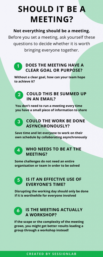How to write a meeting agenda and run more effective meetings | SessionLab